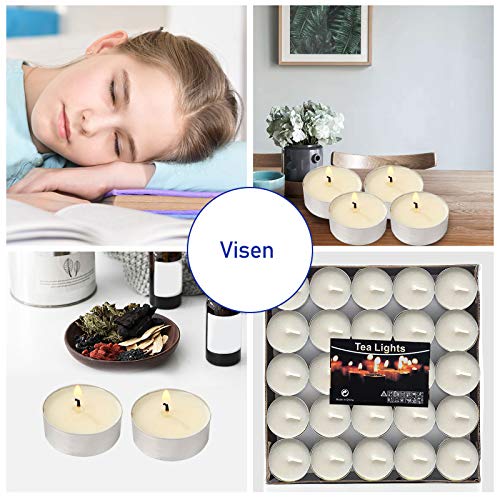 50Pack Tealight Candles,Unscented Tea Lights Candles, White, Smokeless, Dripless & 6Hours Burn Time Long Burning Paraffin Tea Candles for Home, Romantic Decor,Pool, Shabbat, Weddings & Emergencies