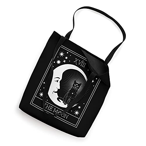 Tarot Card Crescent Moon and Black Cat Cosmic Graphic Tote Bag