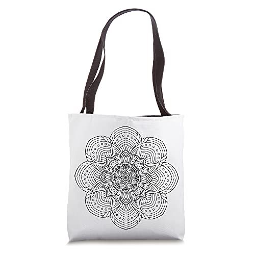 Color Your Own Tote Bag - Mandala Coloring Tote Bag