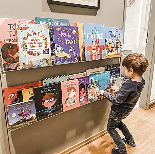 Acrylic Floating Wall Shelves 4 Pack Kids Bookshelf 24 Inch, Wall Mounted Invisible Ledge Shelf, Spice Rack, 4MM Thick Clear Bathroom Storage Shelves Display Organizer Toy Picture with 12 Screws