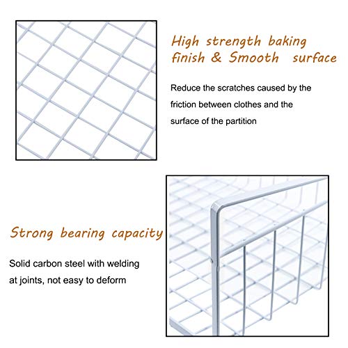 HOMOKUS Under Shelf Baskets for Storage, Carbon Steel Basket Under Cabinet Shelf, Welding Joints, Baking Finish, Easy to Install without Holes, 6 Pcs, White