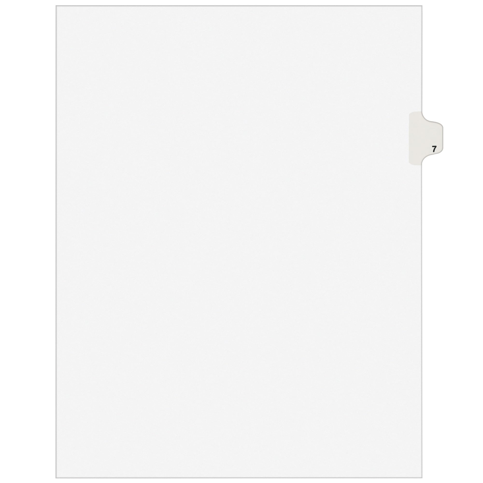 Avery Unpunched Legal Exhibit Dividers, Avery Style Helvetica Bold Type, Letter Size, Individual Side Tab #7, 25 Total (11917)