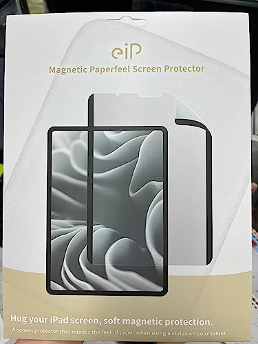 EIP Paperfeel Magnetic Screen Protector Compatible with iPad 9/8/7 (10.2-Inch, 2021/2020/2019 Model, 9th/8th/7th Generation), Anti-Glare, Easy Install, Detach and Clean, Draw and Sketch Like on Paper
