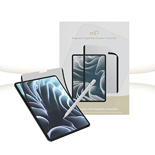 EIP Paperfeel Magnetic Screen Protector Compatible with iPad 9/8/7 (10.2-Inch, 2021/2020/2019 Model, 9th/8th/7th Generation), Anti-Glare, Easy Install, Detach and Clean, Draw and Sketch Like on Paper