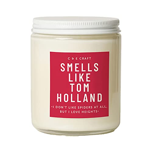 C&E Craft Smells Like Tom Holland Scented Candle – All-Natural Soy Wax Candle – Delightful Intense Fragrance – Candle Jar with Metallic Lid for Home, Office, Meditation (8 Ounces)
