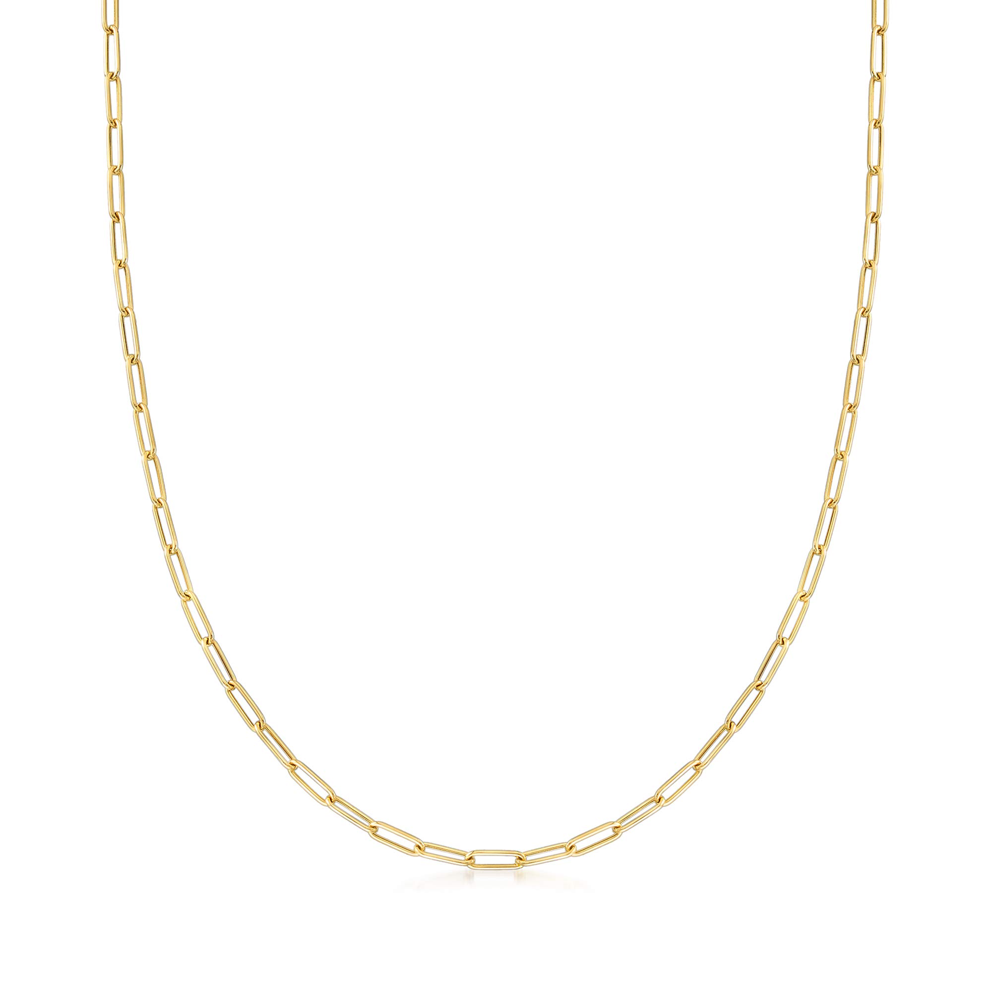 Ross-Simons Italian 18kt Yellow Gold Paper Clip Link Necklace. 18 inches