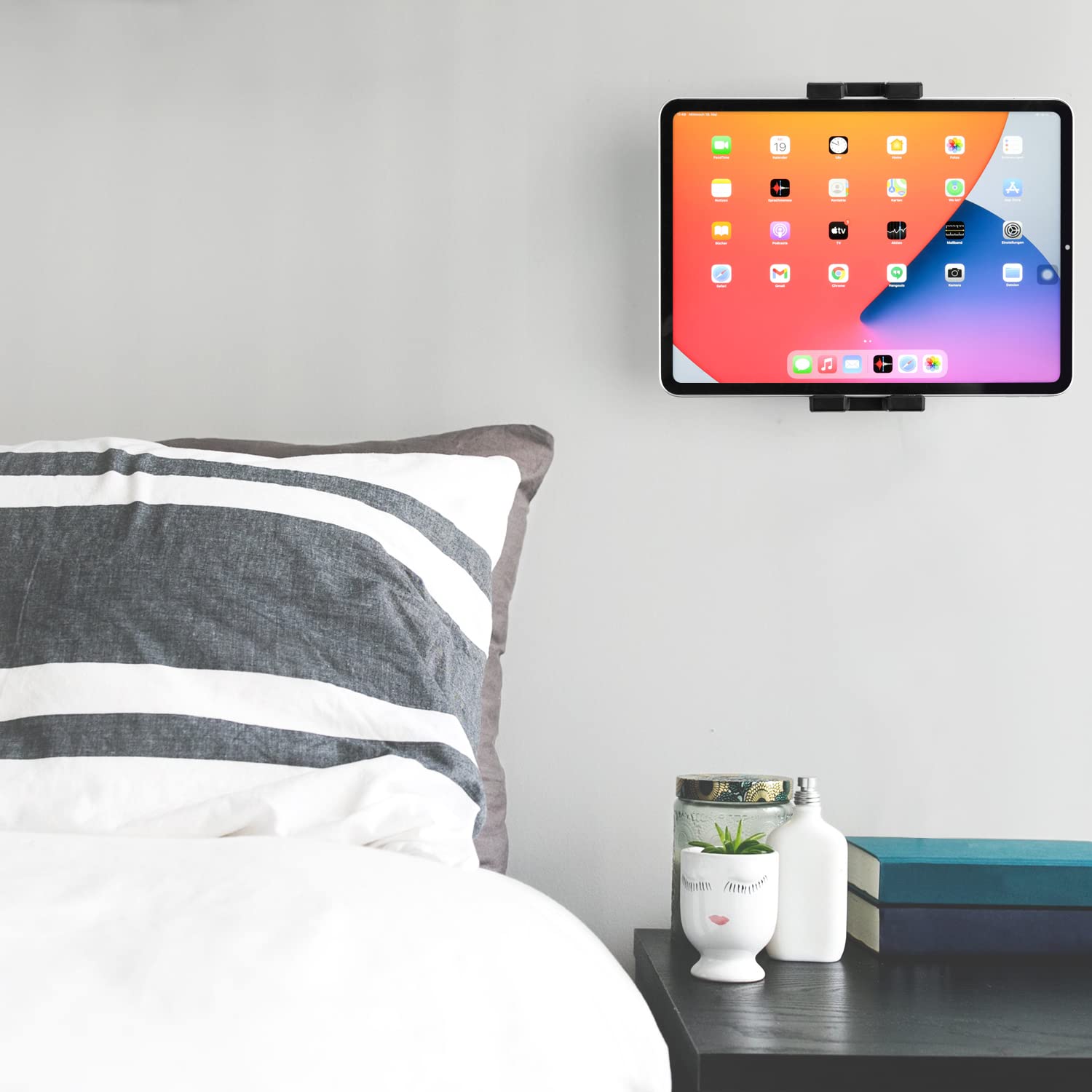 iTODOS Universal Tablet Wall Mount Holder for iPad, iPhone,Kindle Fire HD,Kindle Paper White,Galaxy Tabs,Google Nexus7/11,Switch,e-Reader,360°Adjustment Compatible with 4~12.9 inch Tablet and Phone
