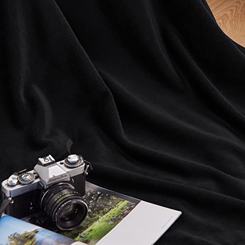 CozyLux Fleece Blanket King Ash Black 108" x 90", Super Soft Lightweight Microfiber Flannel Blankets for Travel Camping Chair and Sofa, Cozy Luxury Plush Fuzzy Bed Blankets