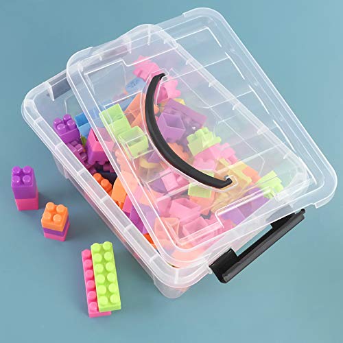 CadineUS Clear Storage Boxes, Latching Storage Bins with Lids Set of 6