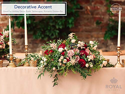 Royal Imports Unscented Taper Candles, Elegant Premium Quality, Dripless & Smokeless, Hand-Dipped Dinner Candles for Wedding, Holiday, Home Decor - 9 Hour Burn Time - Set of 12 (12 Inch, Ivory)