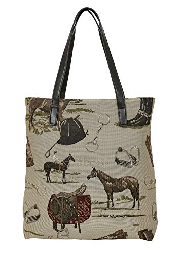 AWST Equestrian Horse Tapestry Shoulder Bag Tote