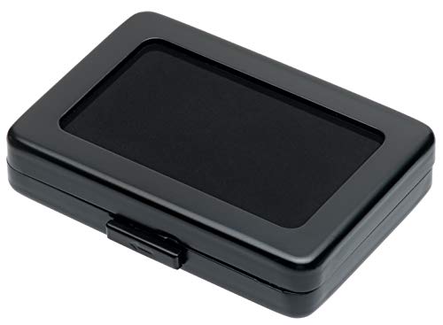 Glass Top Loose Diamond or Gemstone Display Box Case Holder Show Container Metal (Black Large Rectangle)