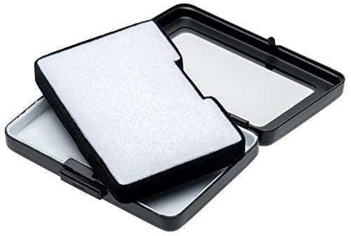 Glass Top Loose Diamond or Gemstone Display Box Case Holder Show Container Metal (Black Large Rectangle)