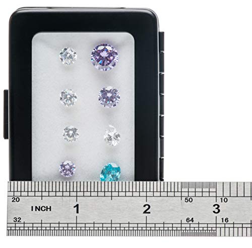 Glass Top Loose Diamond or Gemstone Display Box Case Holder Show Container Metal (Black Large Rectangle)