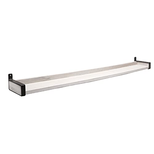 InPlace Shelving, 9602116E, Wall Mounted Real Wood Industrial Bracket Ledge, 36 Inch x 5 Inch x 2.75 Inch, Distressed White