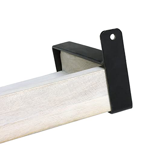 InPlace Shelving, 9602116E, Wall Mounted Real Wood Industrial Bracket Ledge, 36 Inch x 5 Inch x 2.75 Inch, Distressed White