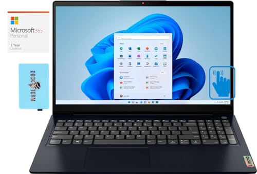 Lenovo IdeaPad 3i Home & Business Laptop (Intel i5-1155G7 4-Core, 40GB RAM, 2TB PCIe SSD, Intel Iris Xe, 15.6" 60 Hz Touch Win 11 Pro) with MS 365 Personal, Dockztorm Hub