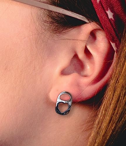 Beer Earrings for Women -Soda Tab Earrings-Sterling Silver Solid-Unique Earrings for Women-Soda Can Tab Earrings-Sahma