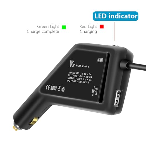 3 in 1 Car Charger for DJI Mini 3/3 Pro for DJI RC Remote Controller Battery Drone Accessories