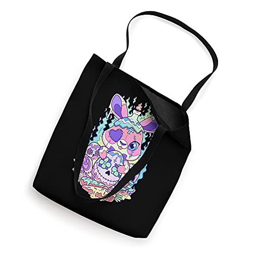 Kawaii Pastel Goth Cute and Creepy Easter Bunny Rabbit Tote Bag