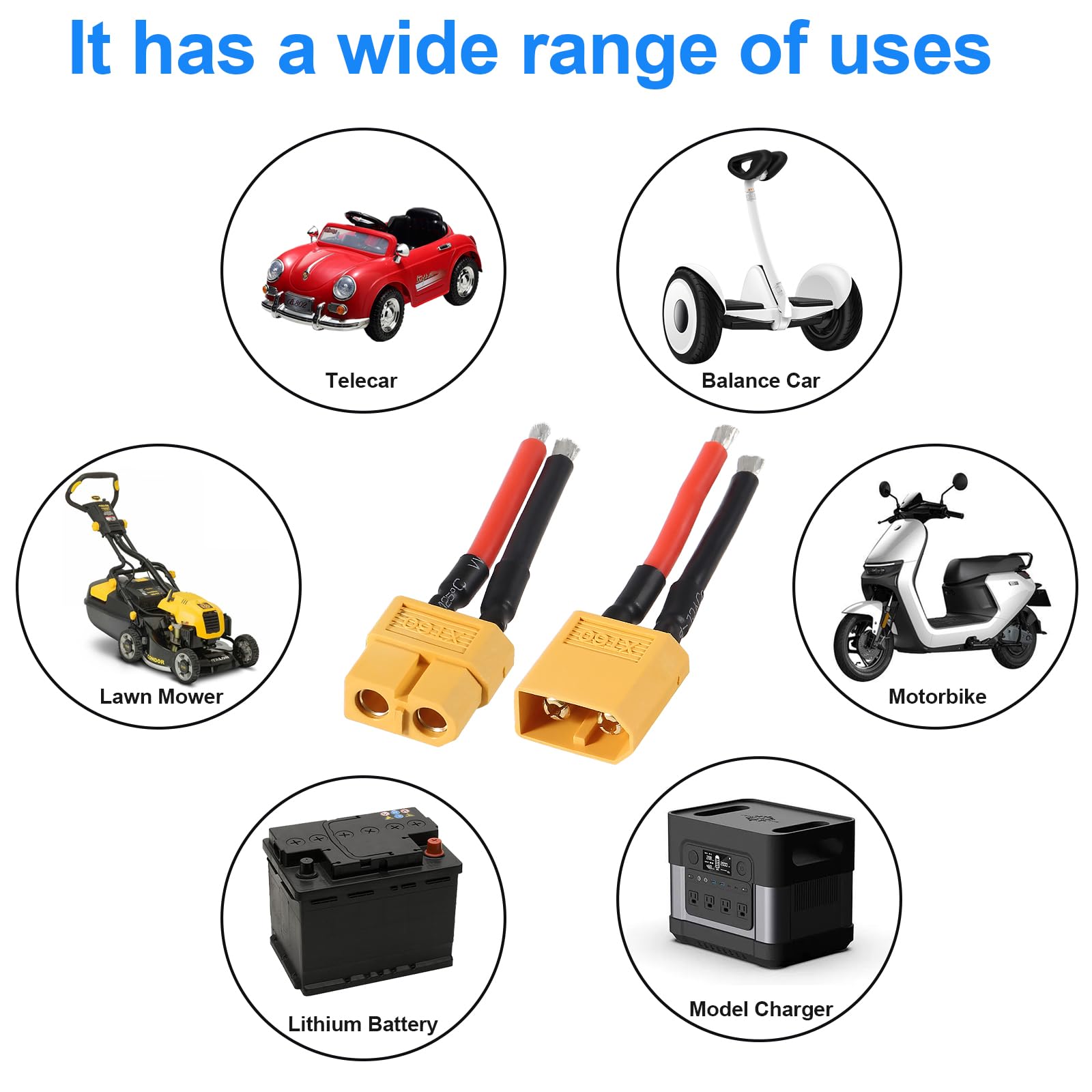 JUZITAO 10 Pairs XT60 Plug Connector Female and Male with 14AWG Silicon Wire for RC Lipo Battery Cable Drone Car Boat