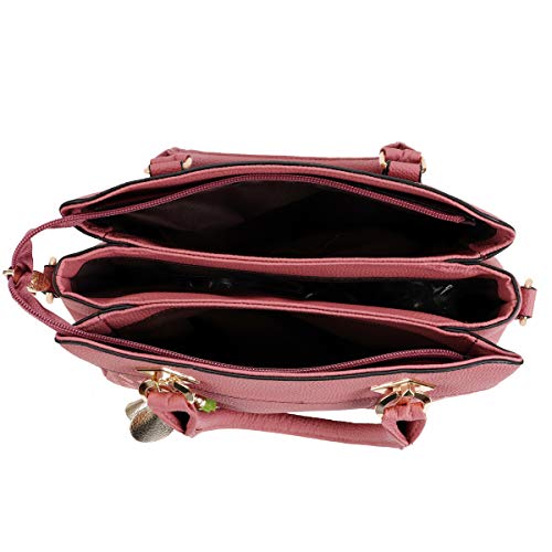 Poxas Womens Crossbody bag Purses Top Handle Shoulder Bags Plus Handbags Wallet (Pink)