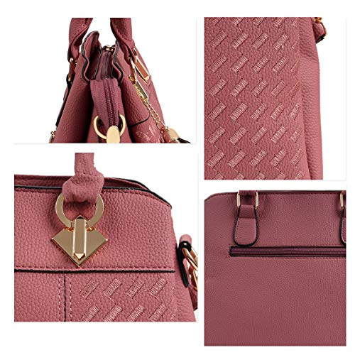 Poxas Womens Crossbody bag Purses Top Handle Shoulder Bags Plus Handbags Wallet (Pink)