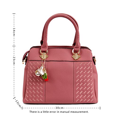Poxas Womens Crossbody bag Purses Top Handle Shoulder Bags Plus Handbags Wallet (Pink)