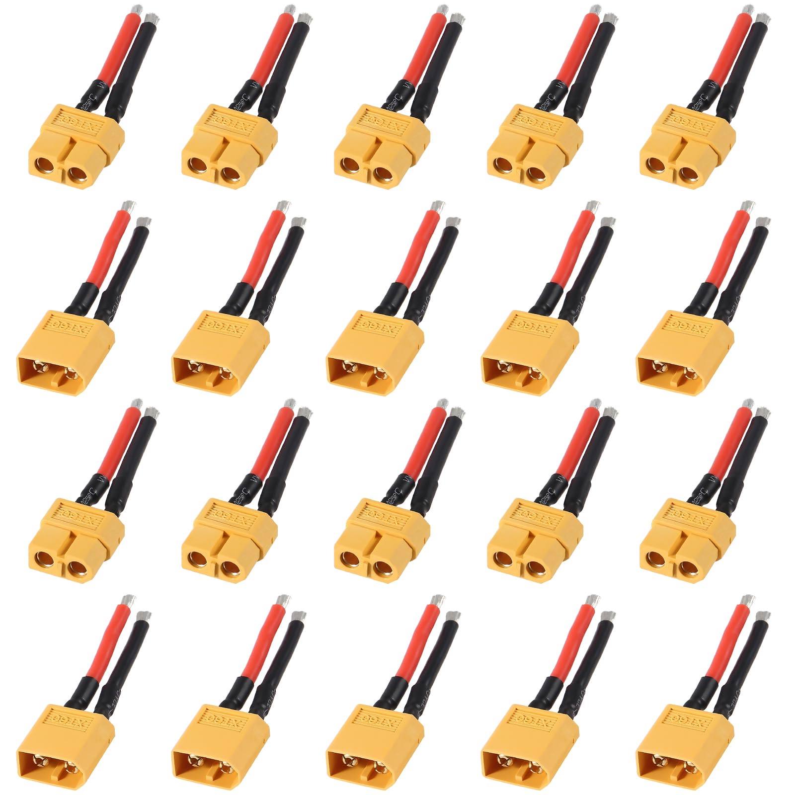 JUZITAO 10 Pairs XT60 Plug Connector Female and Male with 14AWG Silicon Wire for RC Lipo Battery Cable Drone Car Boat