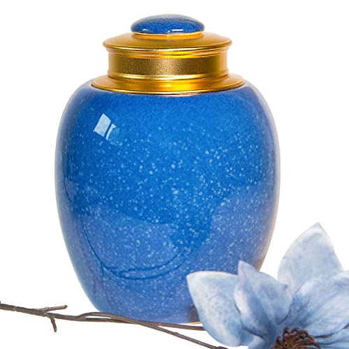 Medium Urns for Human Ashes - Ocean Blue Urns for Ashes Adult Male - Cremation Urns for Human Ashes Adult Female - Baby Urns for Ashes Dog Urns