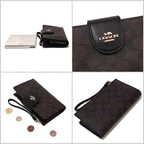 Tech Phone Wallet In Colorblock Signature Canvas