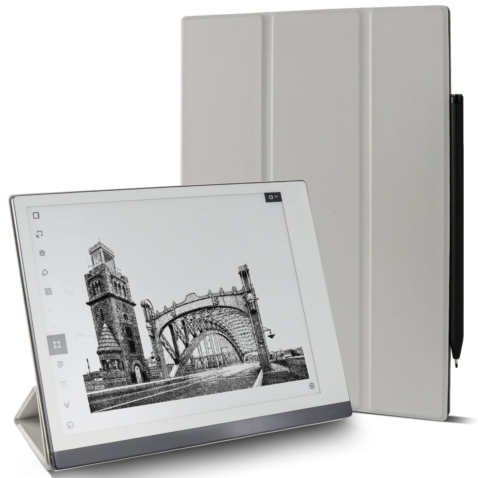 Case for Remarkable 2 Paper Tablet 10.3" 2020 Released, Book Folio Design with Bulit-in Magnet, PU Leather Lightweight Cover Only for Remarkable 2 Beige