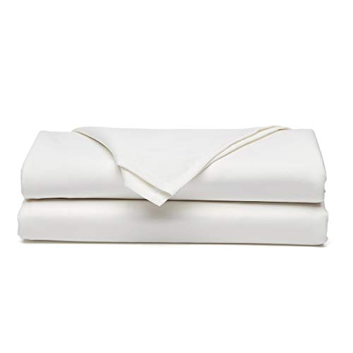 Amazon Basics Square Washable Polyester Fabric Tablecloth - 52" x 52", White, Pack of 2