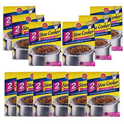 17supply 13 x 21 Inch Heavy Duty Slow Cooker Liners, BPA-Free, Made in the USA, Disposable Slow Cooker Liners & Cooking Bag, Fits Oval & Round Pans, 12* (1 Pack/2 Piece)