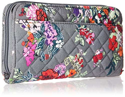 Vera Bradley Women's Cotton Accordion Wristlet With RFID Protection, Hope Blooms - Recycled Cotton, One Size