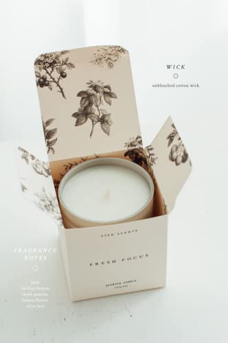 Sisu Scents | Fresh Focus | Sicilian Lemon, Jasmine & Lemon Flower | Luxury Scented Jar Candle | Made in California | Vegan & Clean Burning | 8oz
