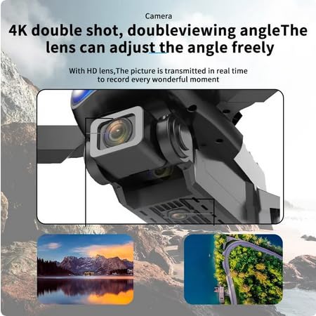 E99pro Foldable Motor Drone with 2 Cameras 40KM/h MAX Wind Resistant 4 Level 5GHz WIFI FPV Drones with HD Camera RC Quadcopter Drone for Children Adults 2 Batteries idea16 UAV (Black)