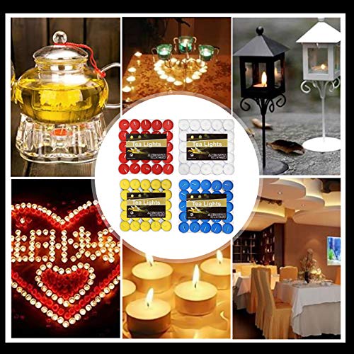 OUO Tea Lights Candles, 50 Pack Smokeless Candles,Small Candles, Dripless & Long Lasting Mini Tealight Candles for Mood, Dinners, Parities, Home, Decoration, Wedding, Crafts(Red)