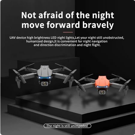 E99pro Foldable Motor Drone with 2 Cameras 40KM/h MAX Wind Resistant 4 Level 5GHz WIFI FPV Drones with HD Camera RC Quadcopter Drone for Children Adults 2 Batteries idea16 UAV (Black)