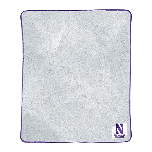 College Soft Two-Tone Sherpa Throw, 50" x 60" Blanket, Officially Licensed for Bedding, Sofa, or Gameday, Frosty Fleece Cover (Northwestern Wildcats - Purple,)