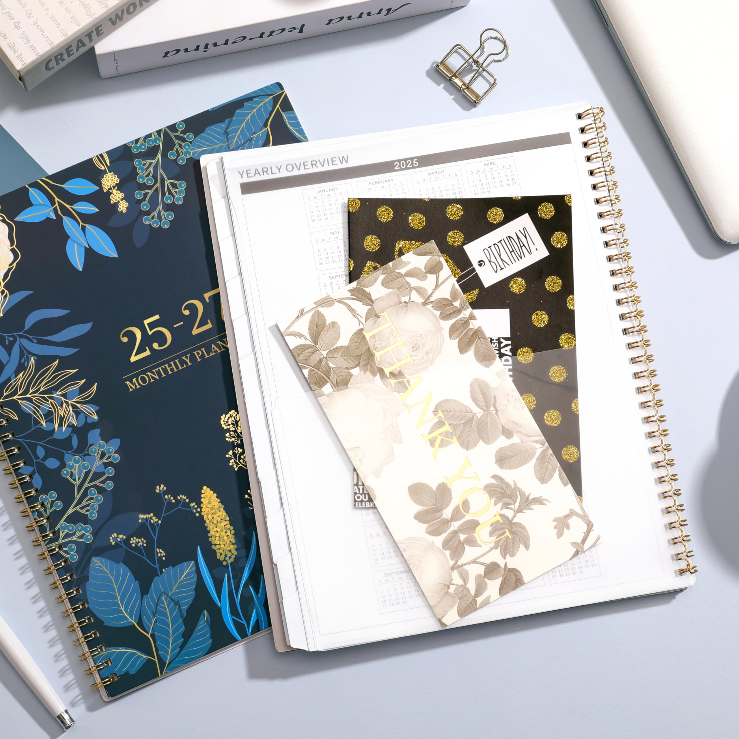 2025-2027 Monthly Planner - 2 Year Monthly Planner/Calendar 2025-2027, Academic Planner 2025-2027, Jul 2025 - Jun 2027, 11" x 9", 24 Months, Tabs, Back Pocket, Holidays, Twin-Wire Binding, Note Pages