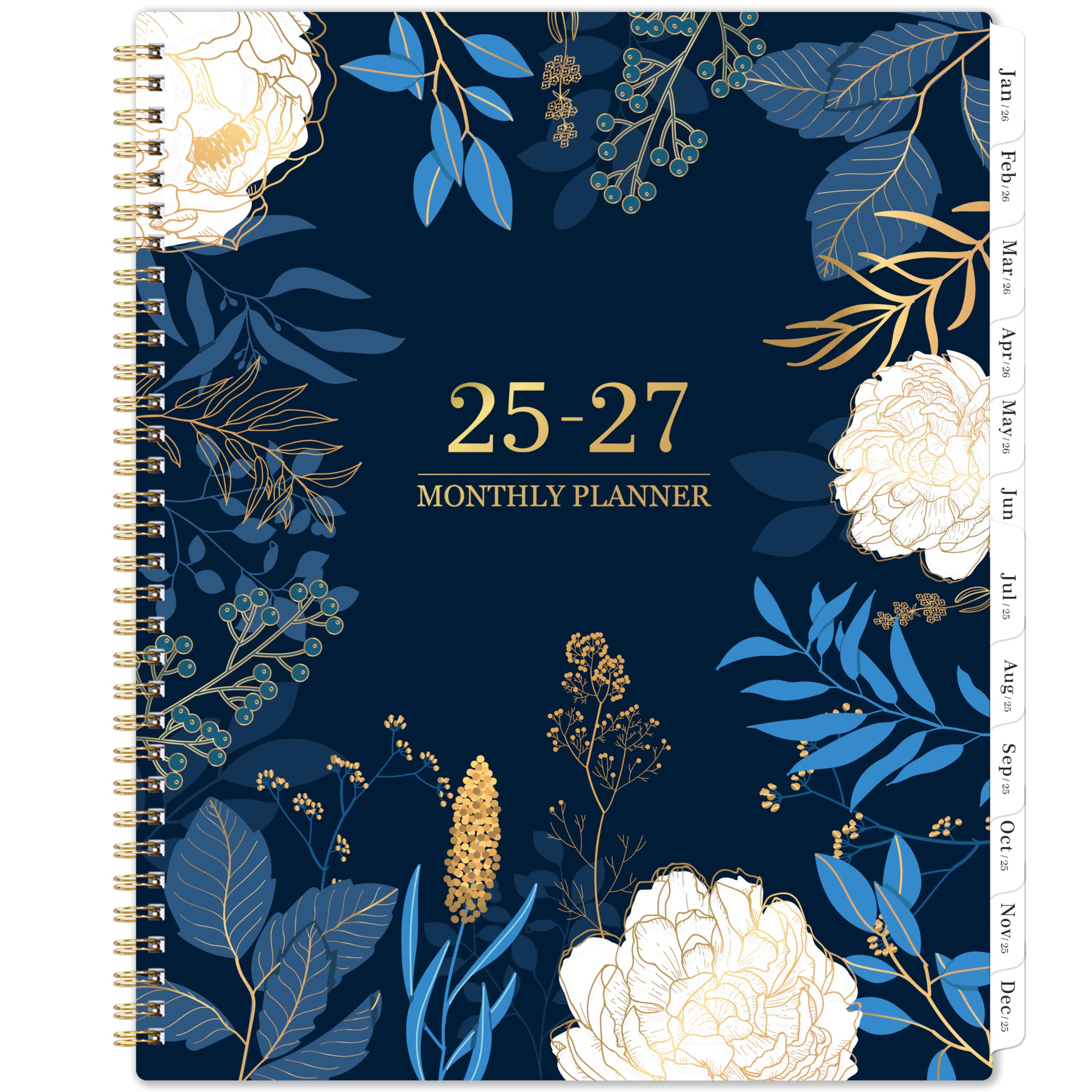 2025-2027 Monthly Planner - 2 Year Monthly Planner/Calendar 2025-2027, Academic Planner 2025-2027, Jul 2025 - Jun 2027, 11" x 9", 24 Months, Tabs, Back Pocket, Holidays, Twin-Wire Binding, Note Pages