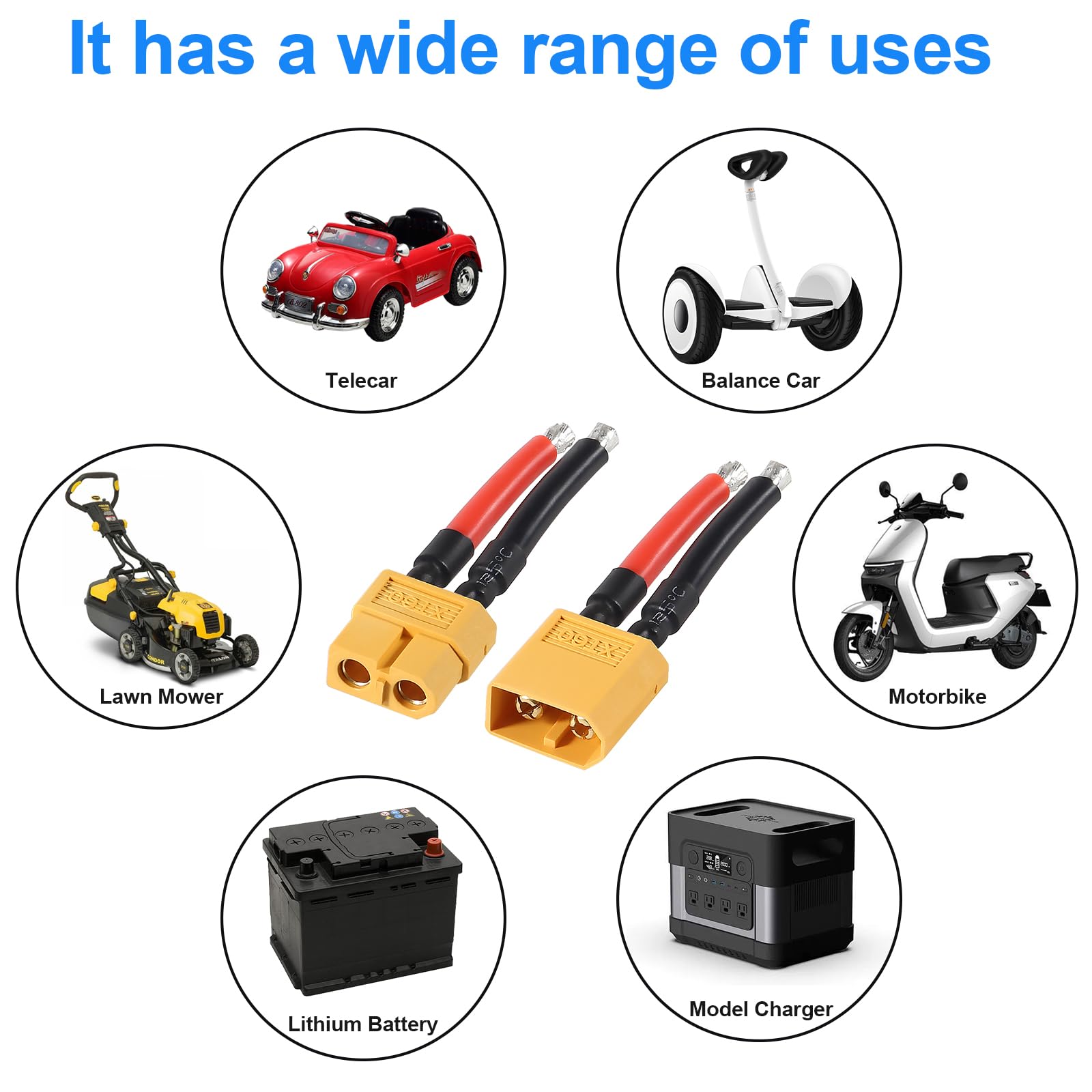 JUZITAO 10 Pairs XT60 Plug Connector Female and Male Connector with 12AWG Silicon Wire for RC Lipo Battery Cable Drone