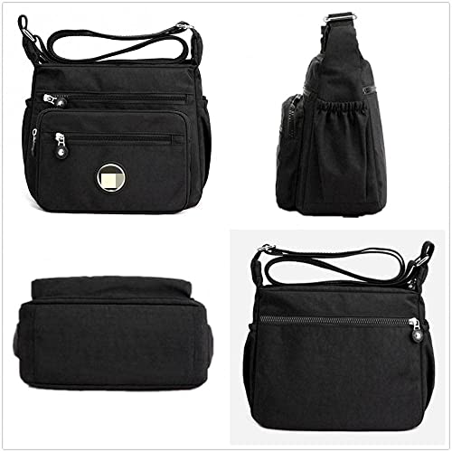 Crossbody Bag for Women Waterproof Multi-Pocket Messenger Bag Large Capacity Lightweight Shoulder Bag Solid Color Handbag for Daily Use Work Travel (Gray)