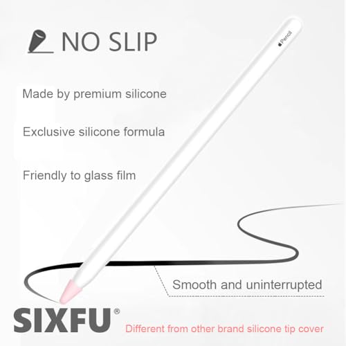 SIXFU 30 PCS Paper Feel Silence Covers for Apple Pencil Tips, Rubber Silicone Protectors for iPad Pencil 2nd Generation/1st Gen Apple iPencil Replacement Nib Case(Pink)