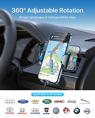 (2023 Upgraded) andobil Car Phone Mount [Military Sturdy, Firmly Grip & Never Slip] Air Vent Cell Phone Holder Car, Ultra Stable, Easy Used, Compatible with iPhone 13 14 12 Pro Max Android Samsung S23