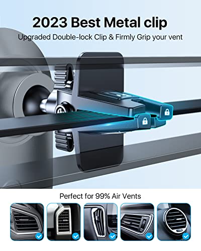 (2023 Upgraded) andobil Car Phone Mount [Military Sturdy, Firmly Grip & Never Slip] Air Vent Cell Phone Holder Car, Ultra Stable, Easy Used, Compatible with iPhone 13 14 12 Pro Max Android Samsung S23
