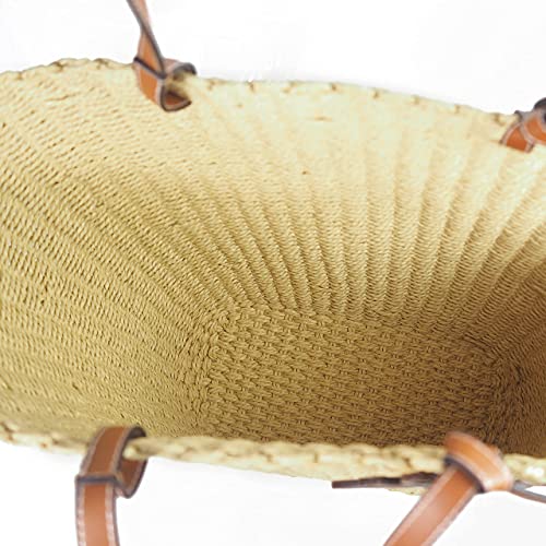 Handwoven Rattan vintage purse Bag Hollow Out Straw Beach Bag Handbag Beach Sea tote Basket Straw vacation Bag (brown)