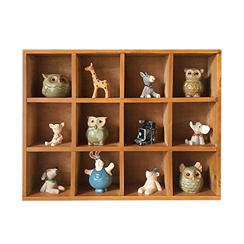 PRIMO SUPPLY 12-Slot Wood Display Cabinet - Square Cubby Shelf Organizer - Two-Way Tabletop or Wall Shelf - Farmhouse Decor Organizers and Storage - Rustic Wall Decor - Cube Storage & Display Cabinet
