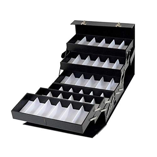 TFCFL Sunglasses Organizer, Sunglasses Slot Display Case,Sunglasses Jewelry Collection Storage Holder Box with Clear Glass Lid PU (48 Slots)